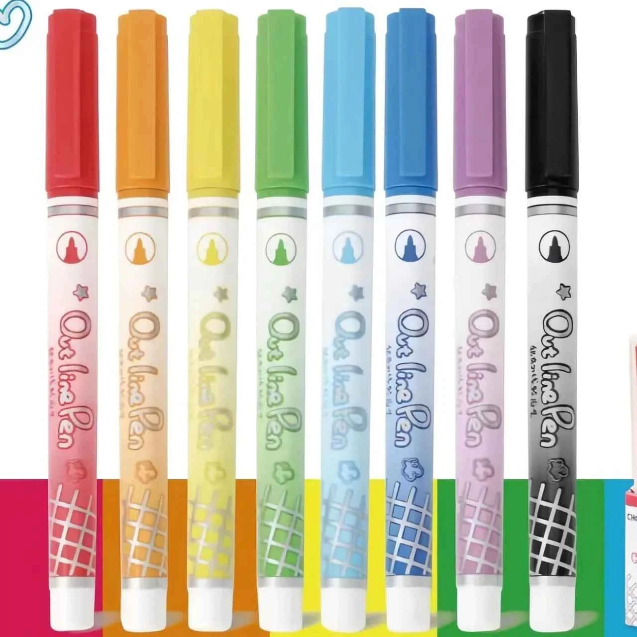 OUTLINE MARKERS - SET OF 8 - STATIONERYSTUDIO