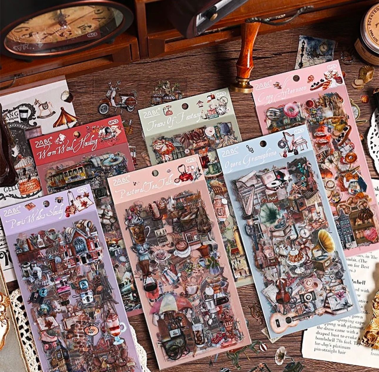 Retro - Sticker Sheet Set Of 6 - STATIONERYSTUDIO